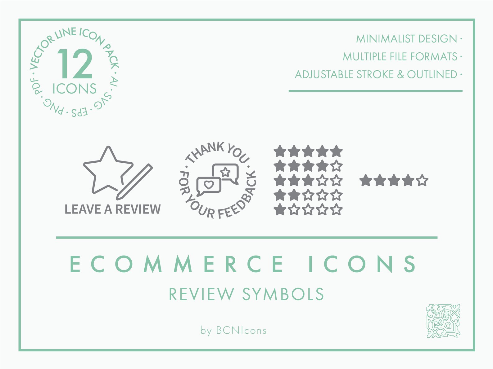 REVIEW SYMBOLS Ecommerce Line Icon Pack SVG Minimalist Online - Etsy