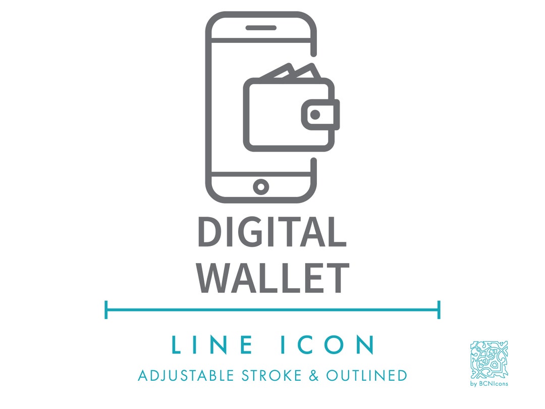 Digital Wallet Mobile Ecommerce Line Icon SVG, Minimalist App Checkout ...