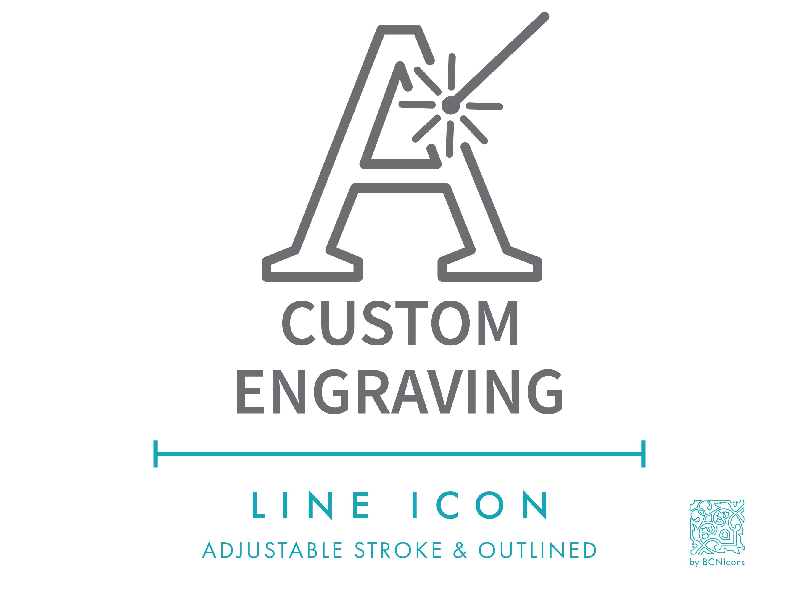 Custom Engraving Line Icon SVG, Minimalist Made to Order Personalized ...