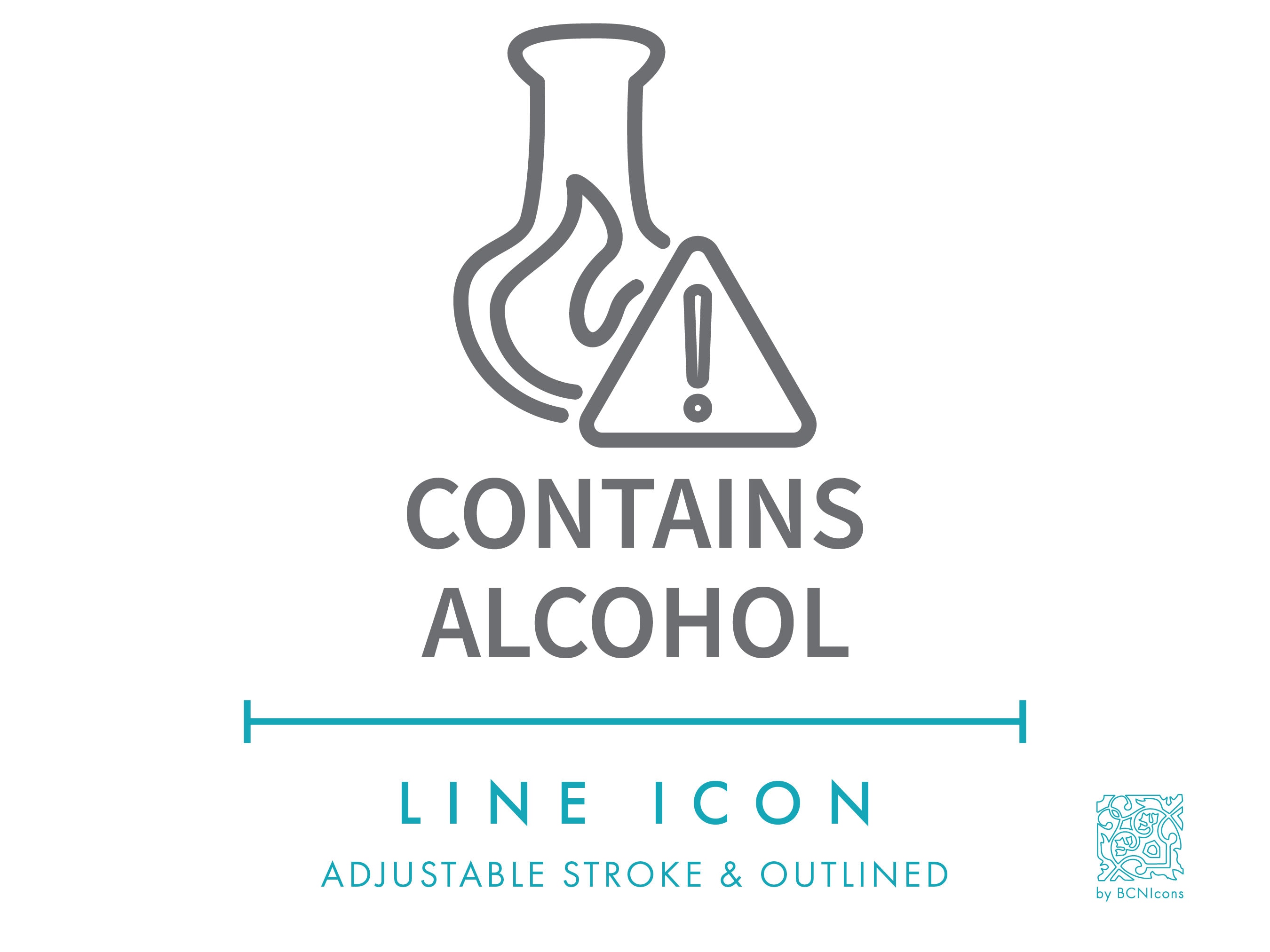 Contains Alcohol Nutrition Line Icon SVG Minimalist Food - Etsy