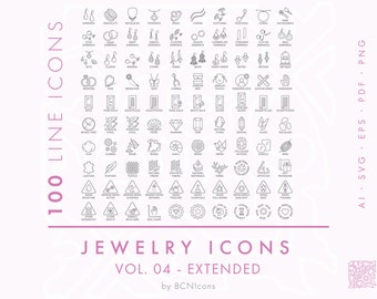 Jewelry Line Icons Vol. 01 BASIC PACK Svg, Minimalist Jewellery Clipart ...