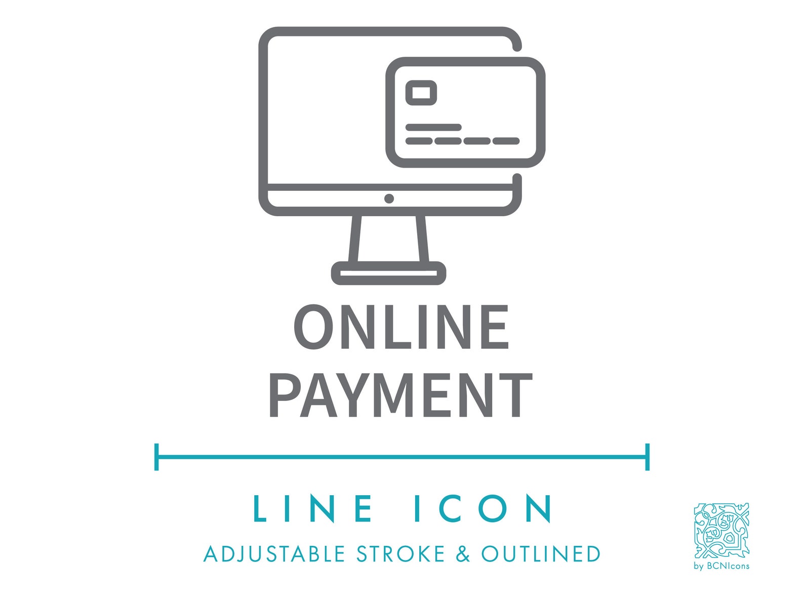 Online Payment Ecommerce Line Icon SVG Minimalist Checkout - Etsy