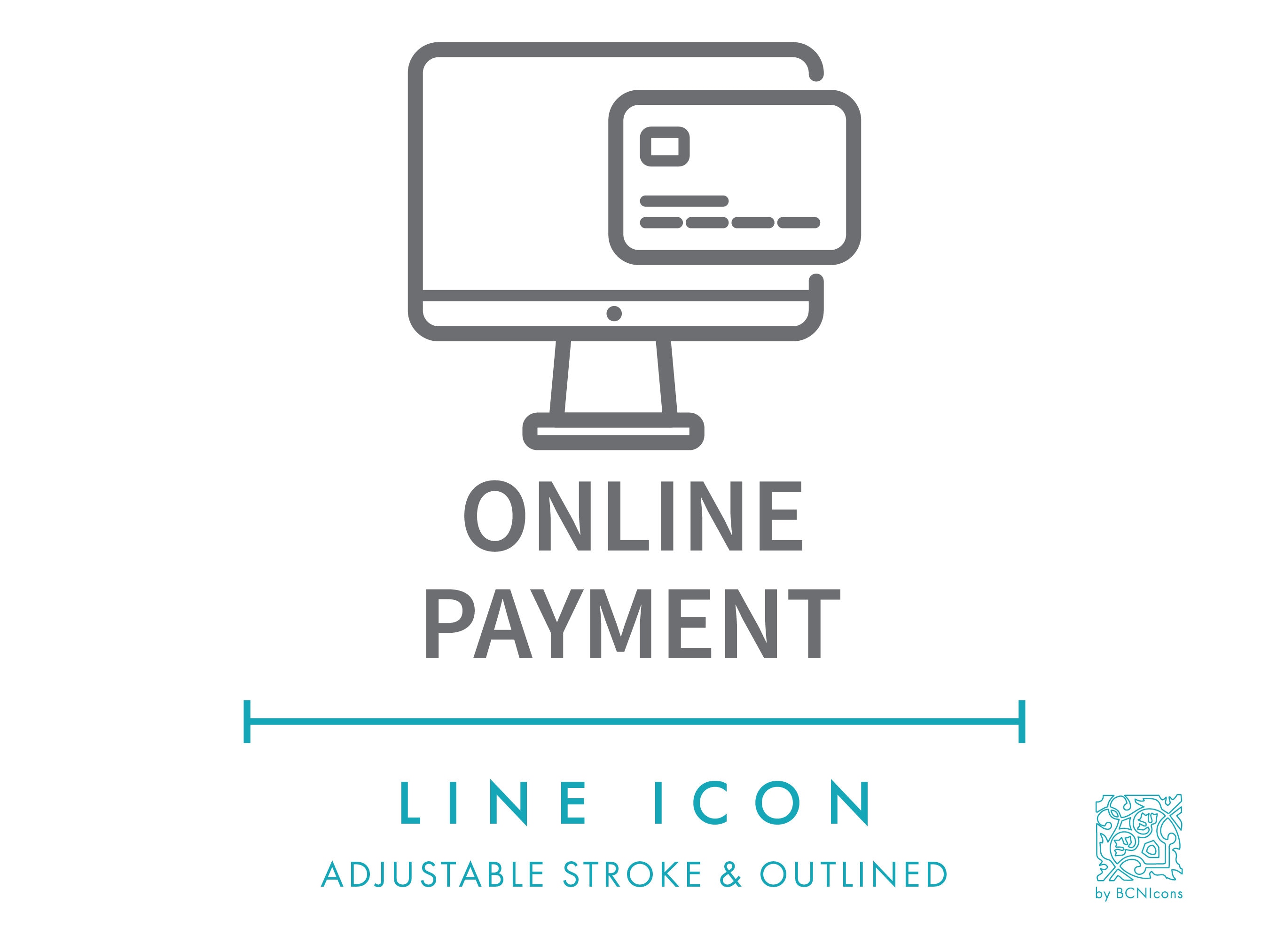 Online Payment Ecommerce Line Icon SVG Minimalist Checkout - Etsy