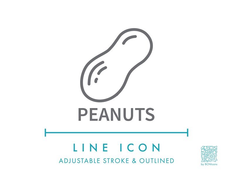 Peanuts Line Icon SVG, Minimalist Nuts Ingredient Food & Cosmetics Clip ...