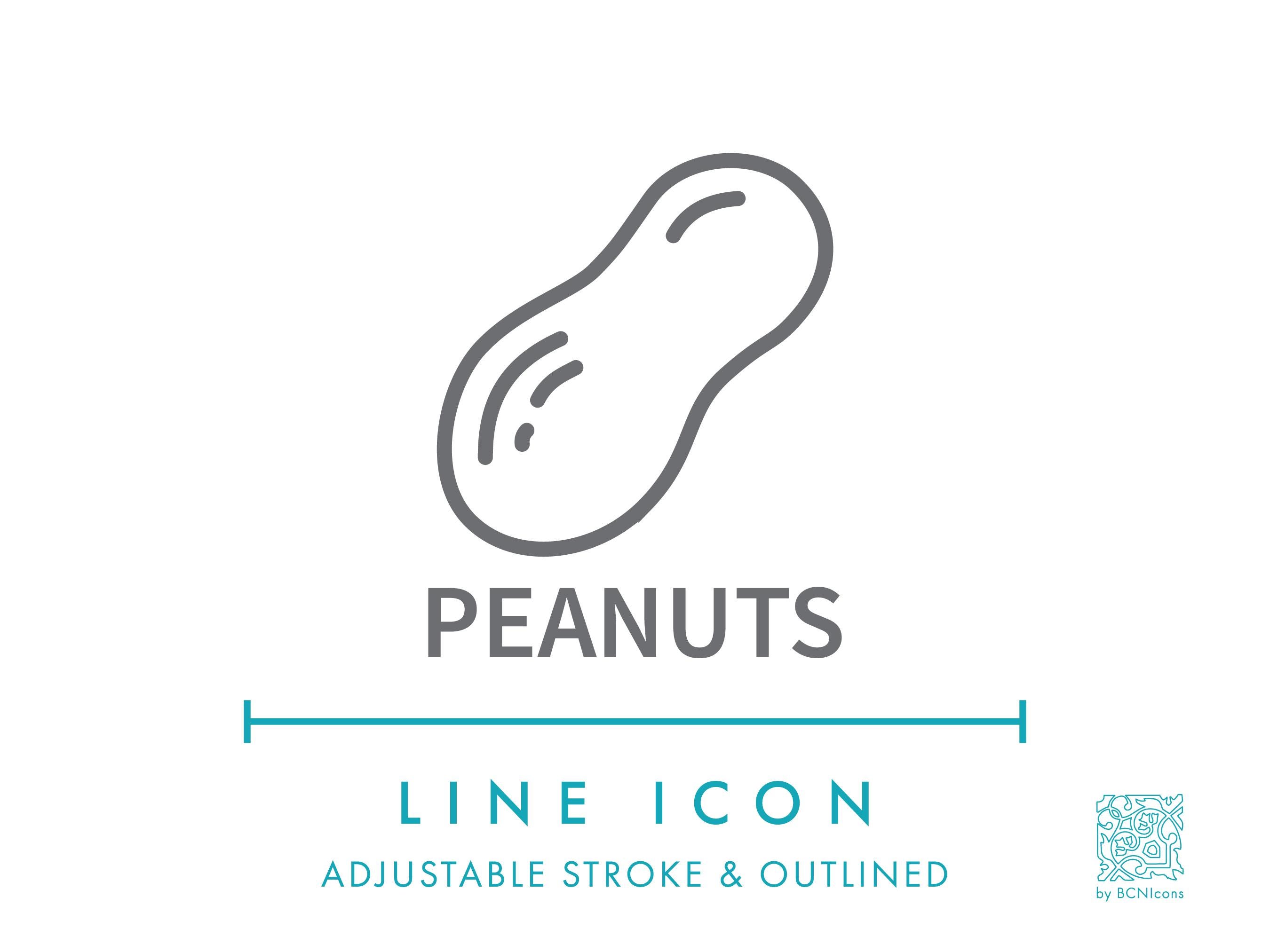 Peanuts Line Icon SVG, Minimalist Nuts Ingredient Food & Cosmetics Clip ...