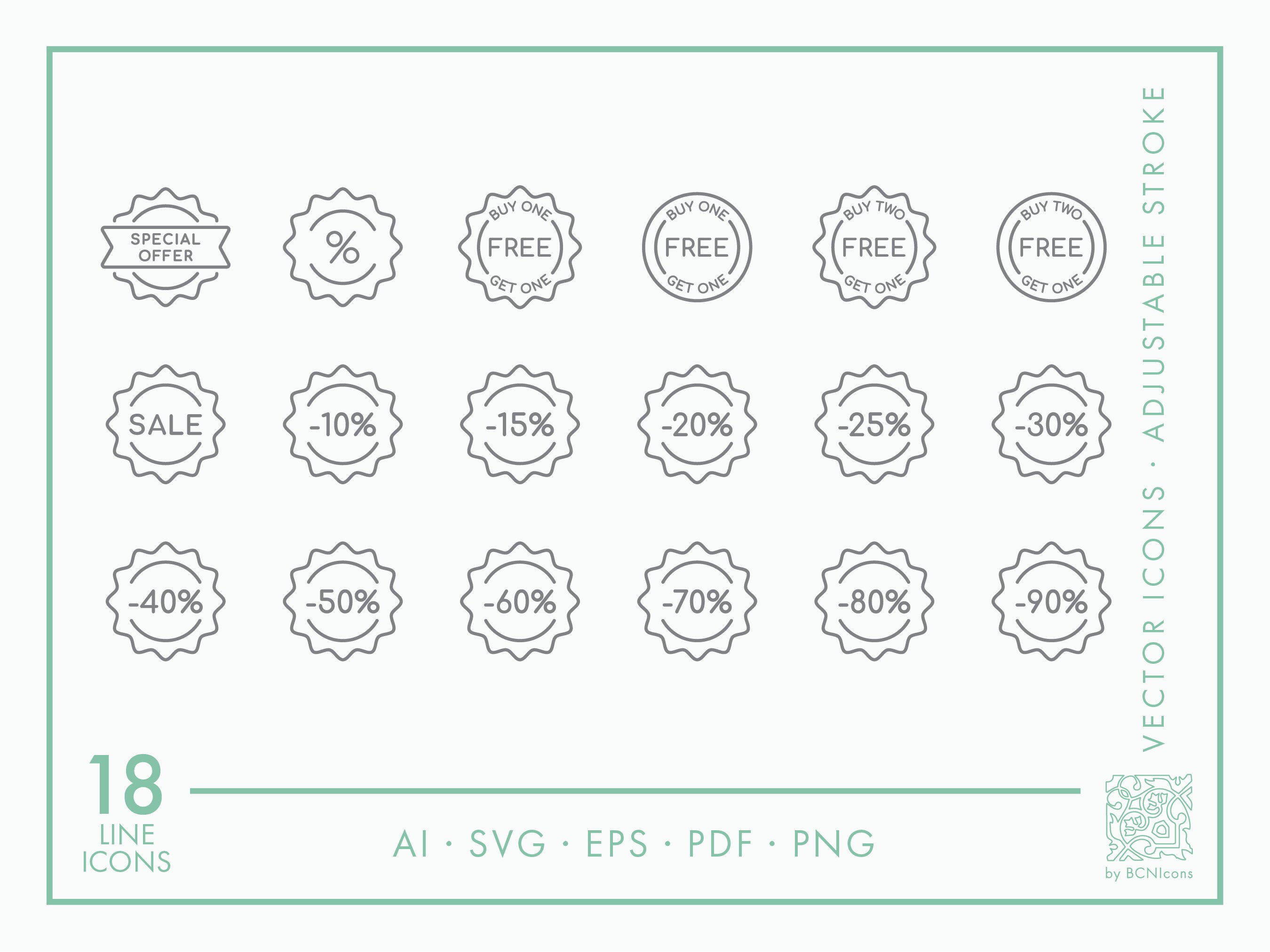 SALE BADGES Ecommerce Symbol Icon Pack SVG Minimalist - Etsy