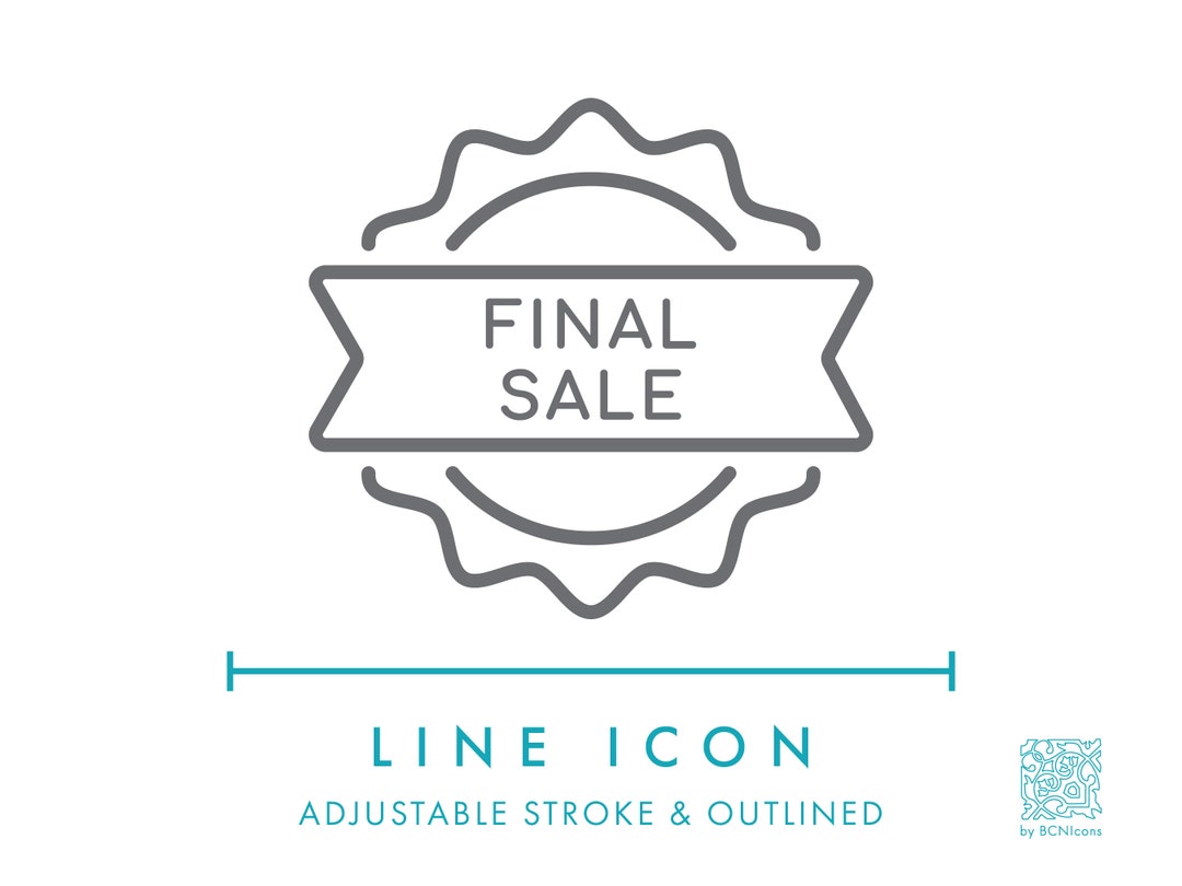 Final Sale Stamp Ecommerce Line Icon SVG, Minimalist Shop Clearance ...