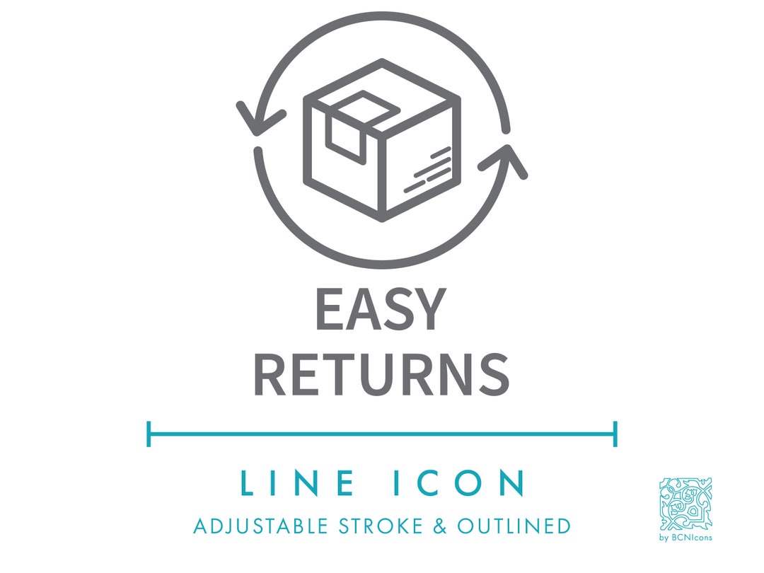 Easy Returns Ecommerce Shipping Line Icon SVG, Minimalist Order ...