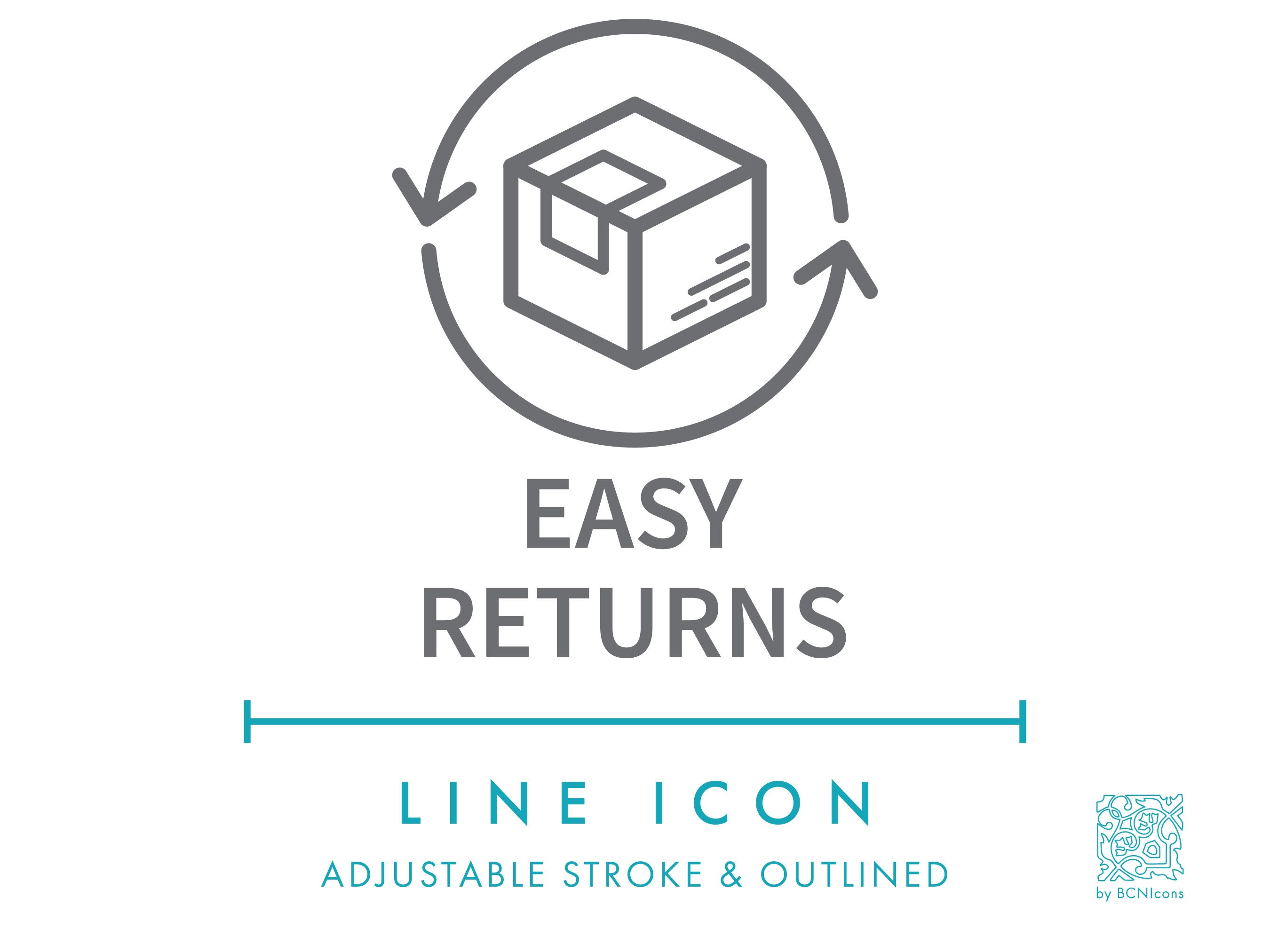 Easy Returns Ecommerce Shipping Line Icon SVG, Minimalist Order ...