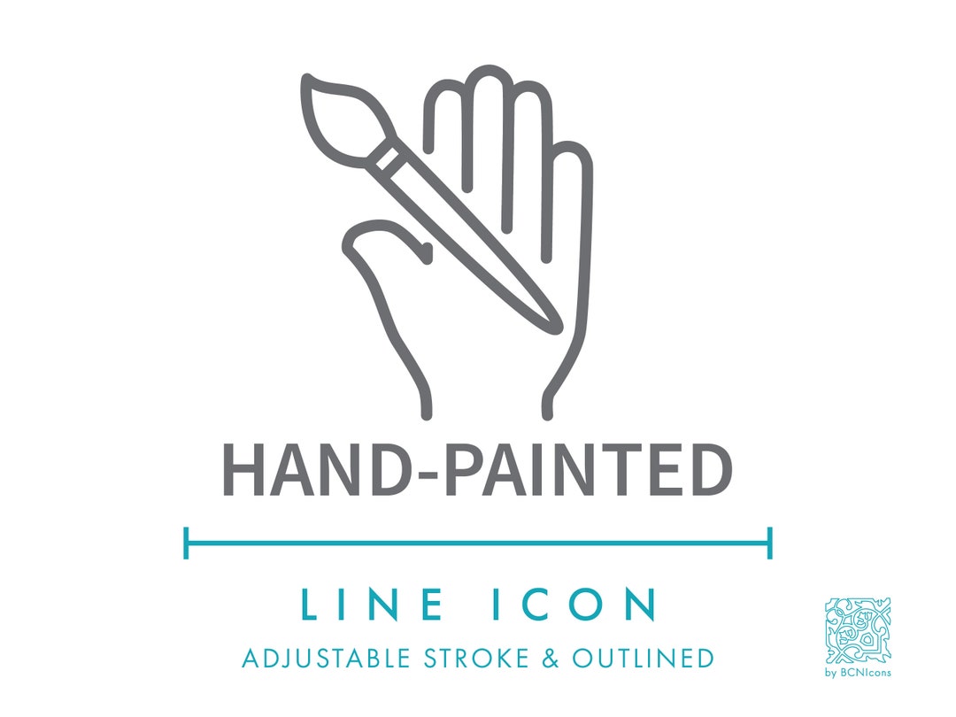 Hand-painted Line Icon SVG, Minimalist Handmade Small Business ...