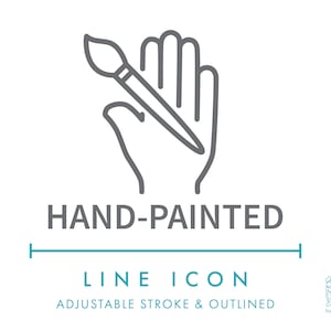Hand-painted Line Icon SVG, Minimalist Handmade Small Business ...
