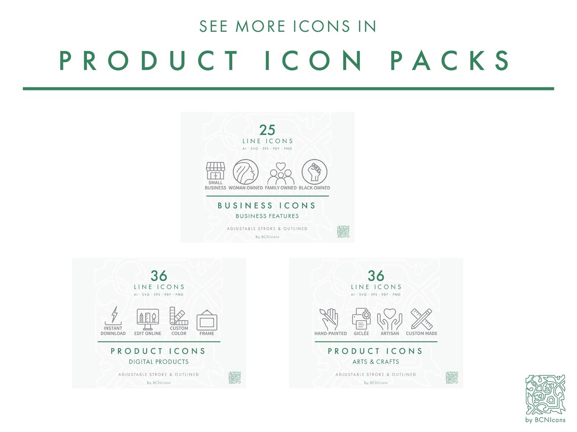 Custom Made Line Icon SVG, Minimalist Made to Order Unique Handmade ...
