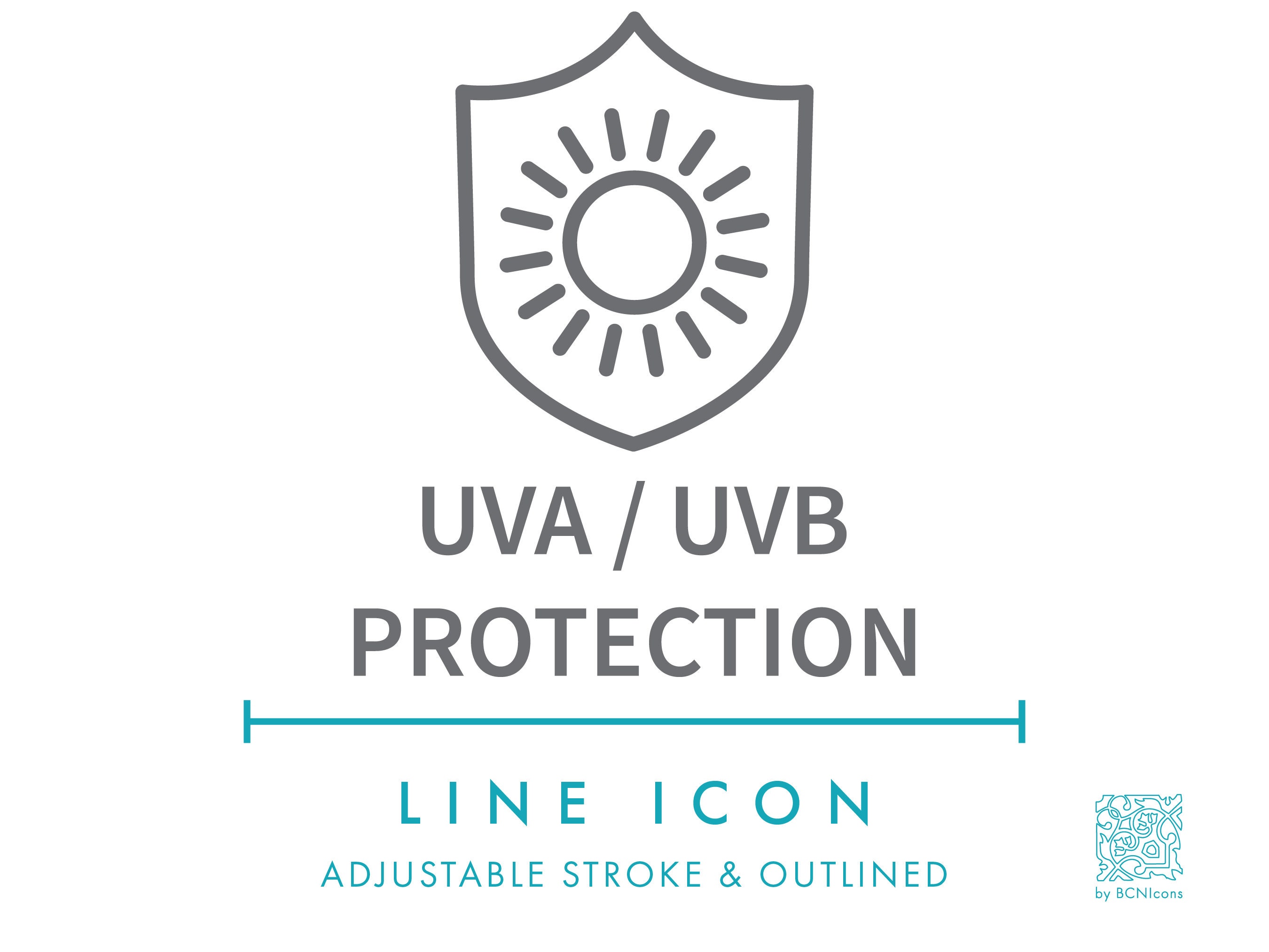 UVA / UVB-Schutz-Linie-Symbol SVG, minimalistischer Sonnenschutz ...
