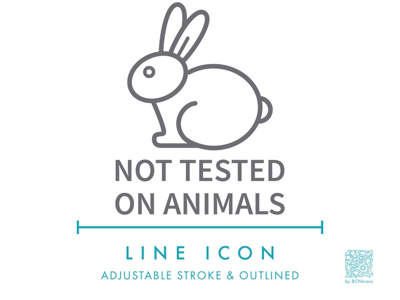 Not Tested on Animals Line Icon SVG, Minimalist Cruelty Free Cosmetics ...
