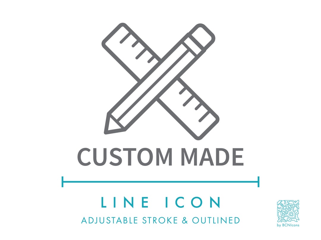 Custom Made Line Icon SVG, Minimalist Made to Order Unique Handmade ...