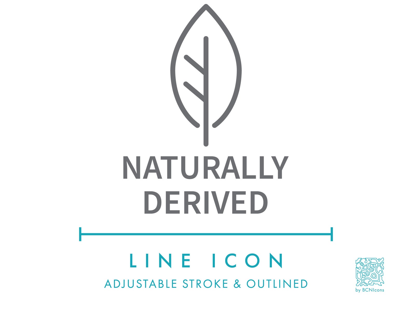 Naturally Derived Line Icon SVG, Minimalist Bio Natural Cosmetics ...