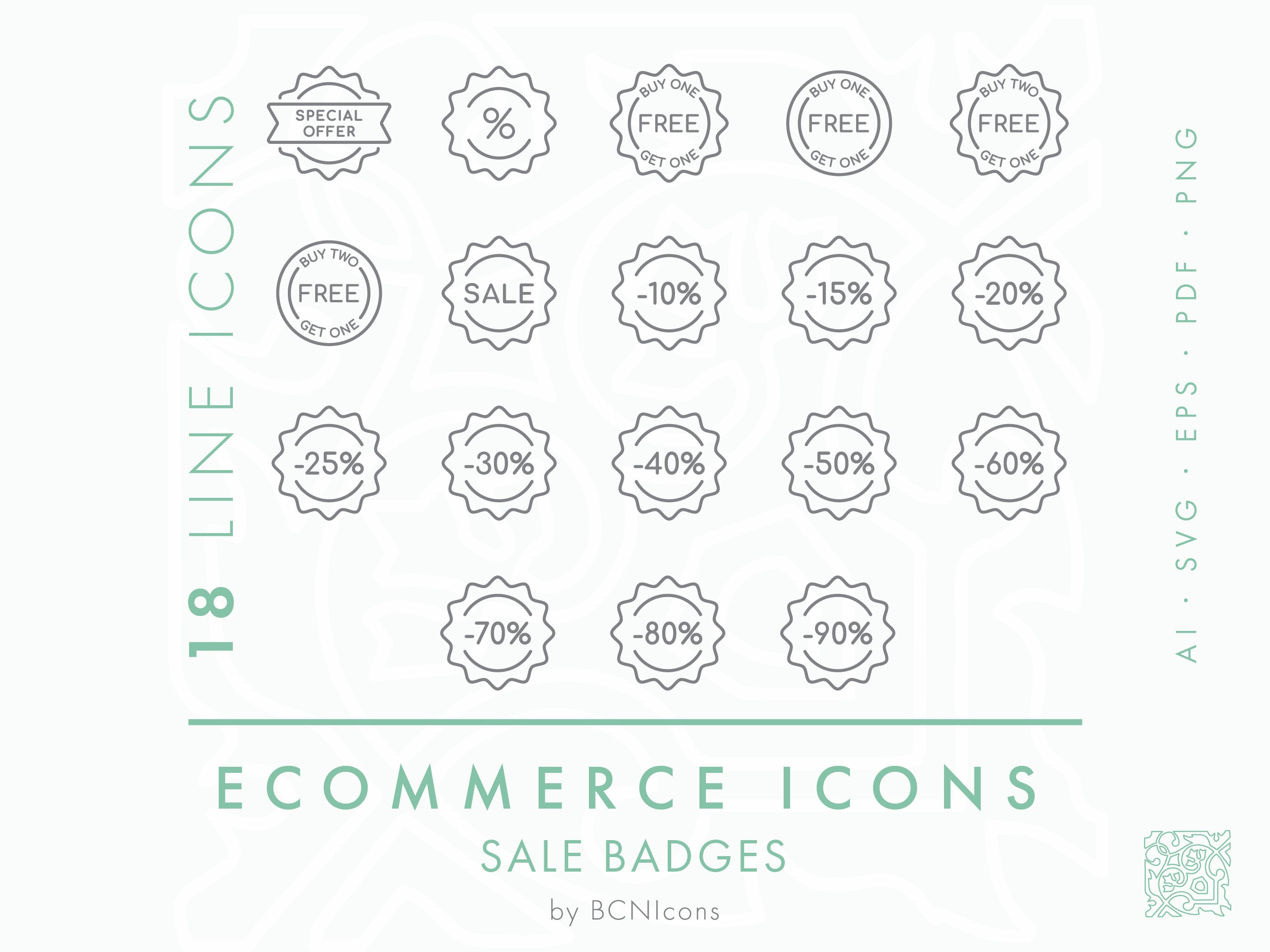 SALE BADGES Ecommerce Symbol Icon Pack SVG, Minimalist Promotion ...