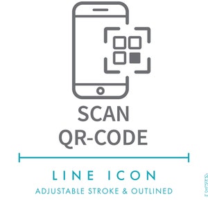 Scan QR Code Ecommerce Line Icon SVG, Minimalist Mobile App Qr-code ...