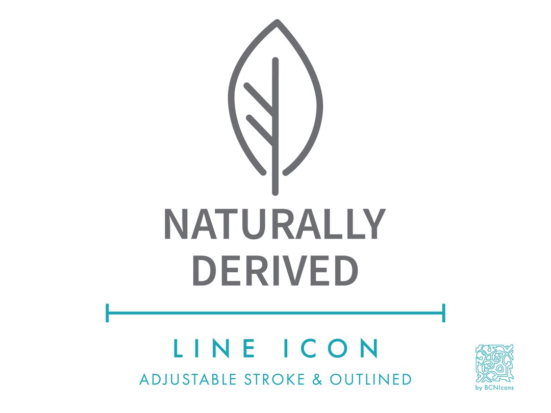 Naturally Derived Line Icon SVG Minimalist Bio Natural - Etsy
