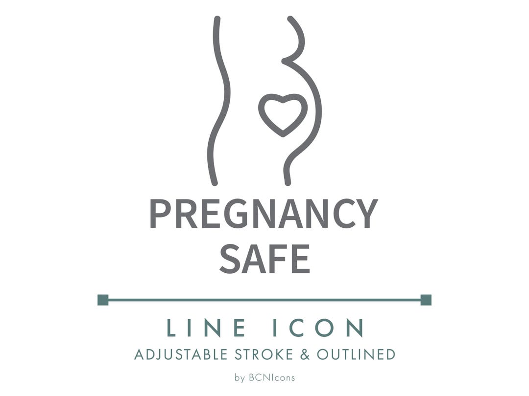 Pregnancy Safe Line Icon SVG, Minimalist Cosmetics Safety Packaging ...