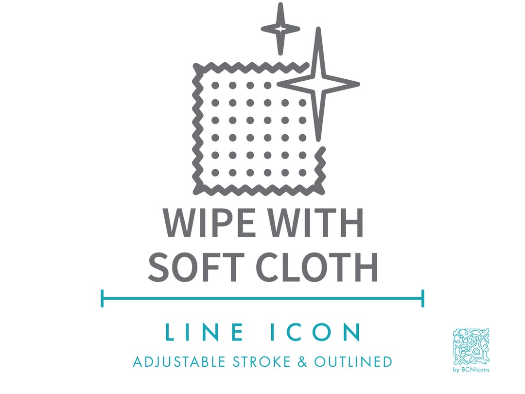 Wipe With Soft Cloth Jewelry Care Line Icon SVG, Minimalist Clean ...