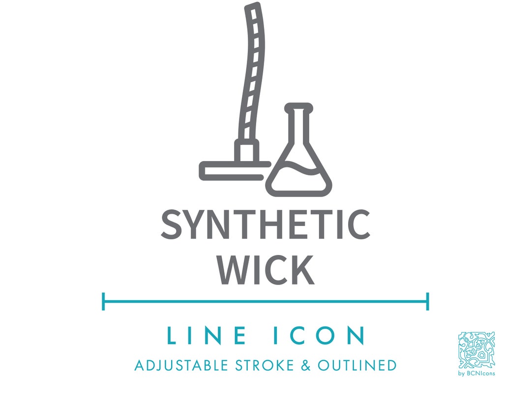 Synthetic Wick Line Icon SVG, Minimalist Wax Candle Packaging Clipart ...