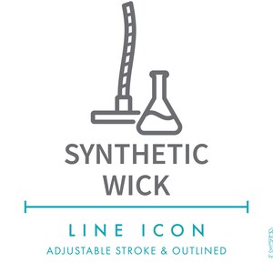 Synthetic Wick Line Icon SVG, Minimalist Wax Candle Packaging Clipart ...