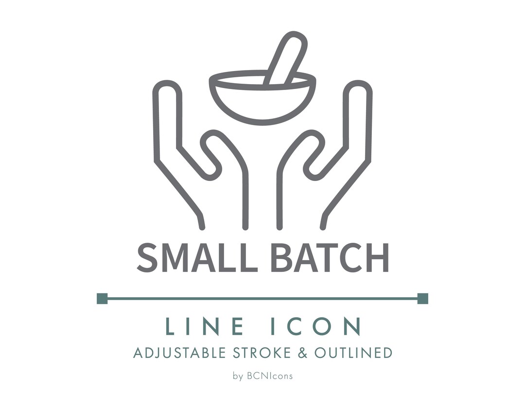 Small Batch Line Icon SVG, Minimalist Small Business Packaging Logo PNG ...