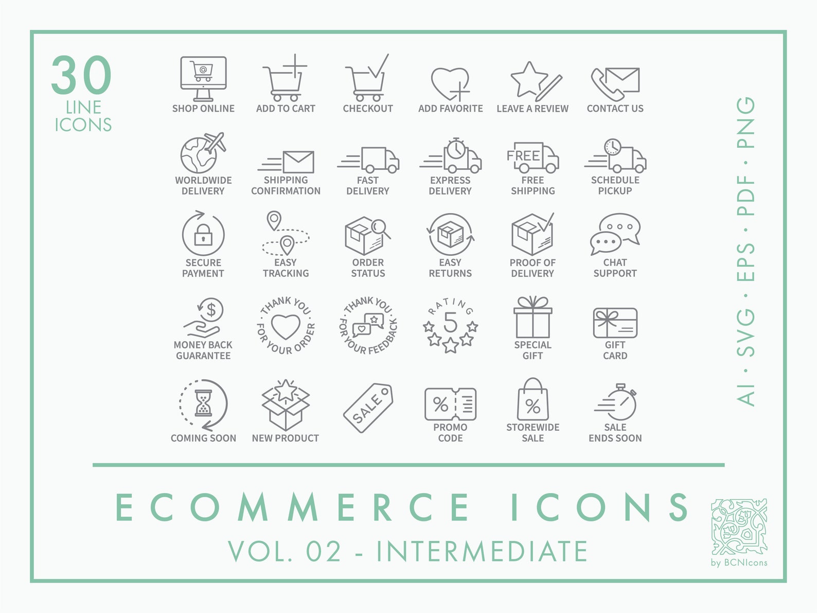Ecommerce Symbols Vol. 02 Intermediate Icon Pack SVG - Etsy