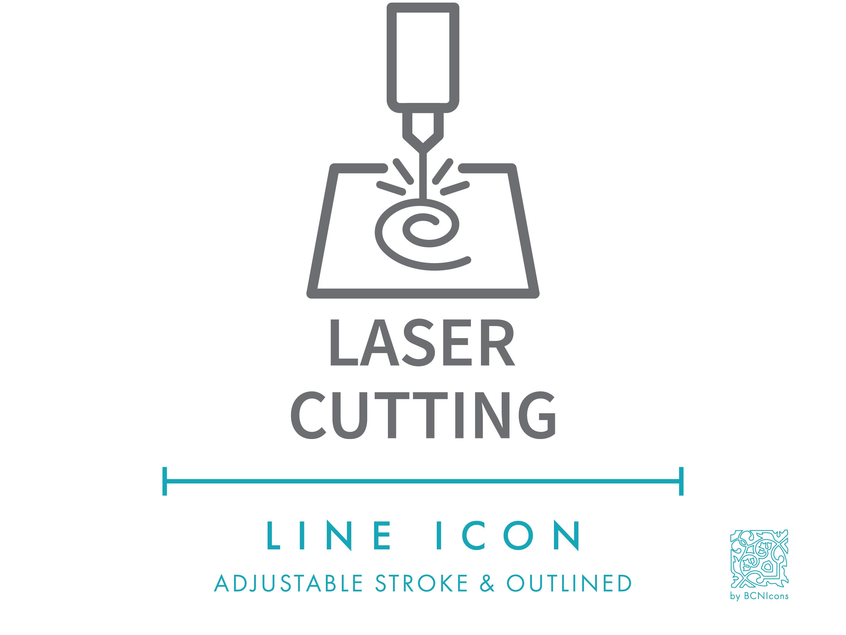 Laser Cutting Line Icon SVG, Minimalist Made to Order Personalized ...