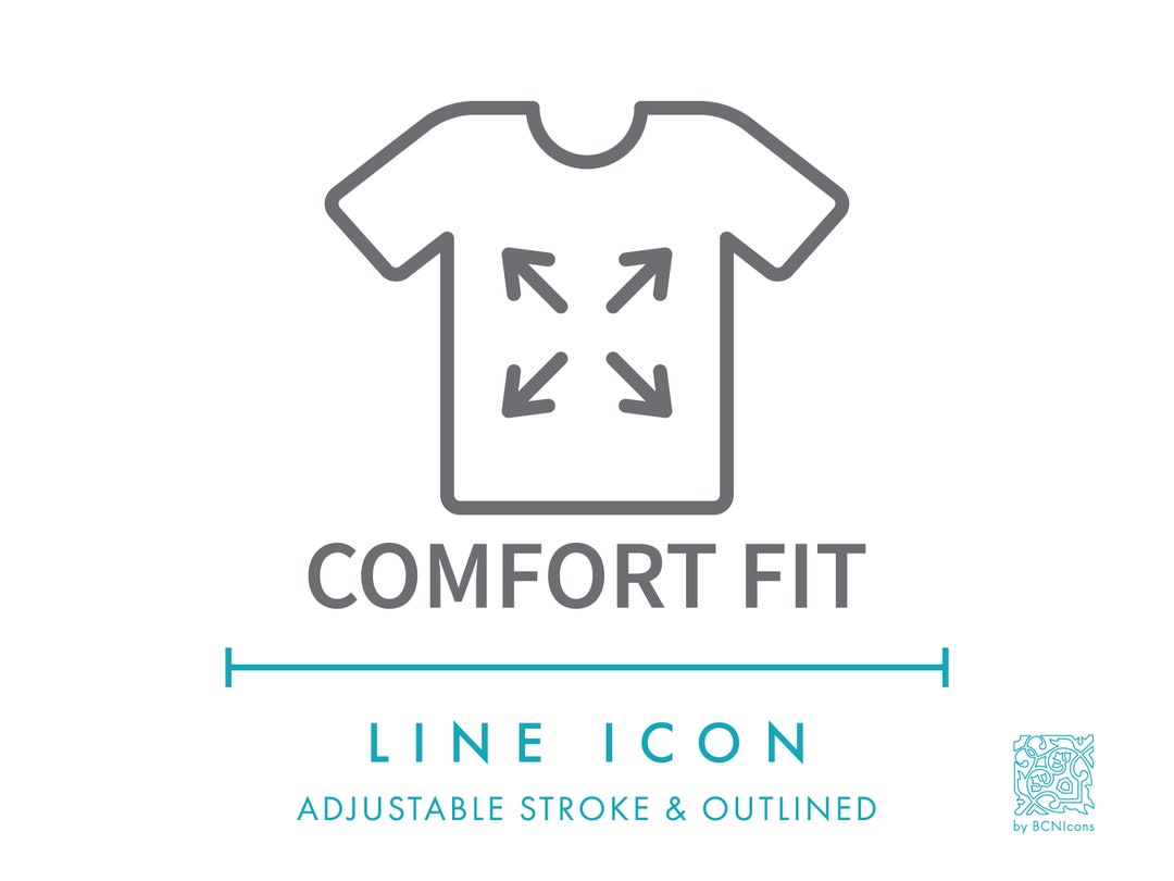 Comfort Fit Clothing Line Icon SVG, Minimalist Comfort Cut T-shirt ...