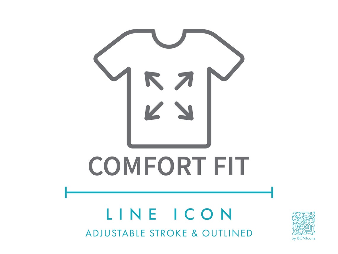 Comfort Fit Clothing Line Icon SVG, Minimalist Comfort Cut T-shirt ...