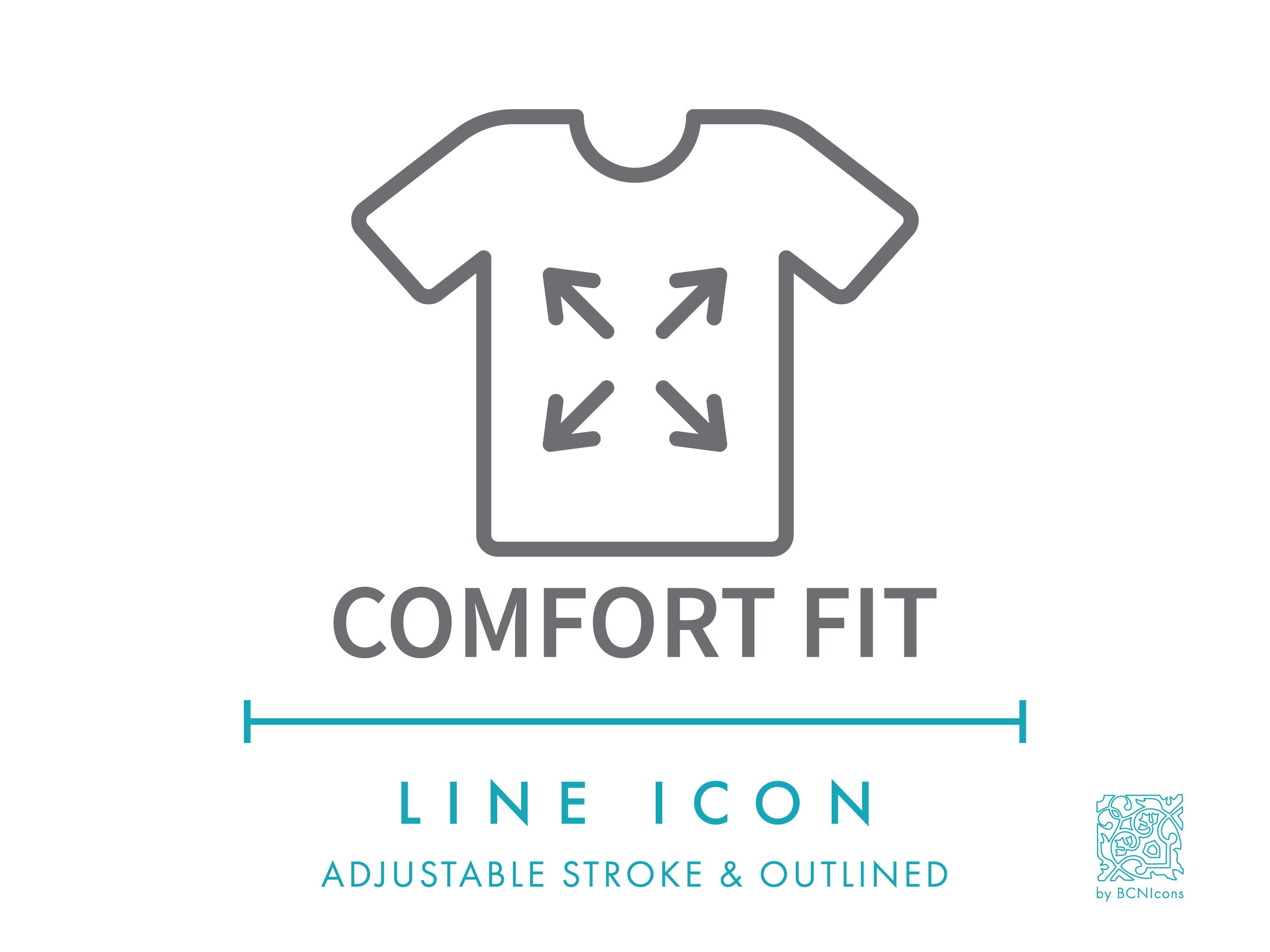 Comfort Fit Clothing Line Icon SVG, Minimalist Comfort Cut T-shirt ...