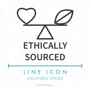 Ethically Sourced Line Icon SVG Minimalist Eco Friendly | Etsy