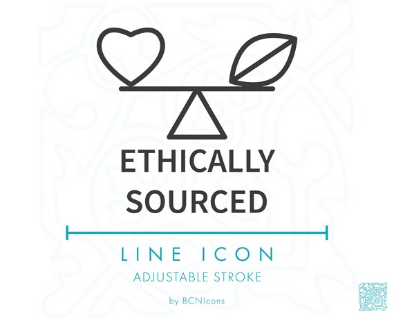 Ethically Sourced Line Icon SVG Minimalist Eco Friendly | Etsy
