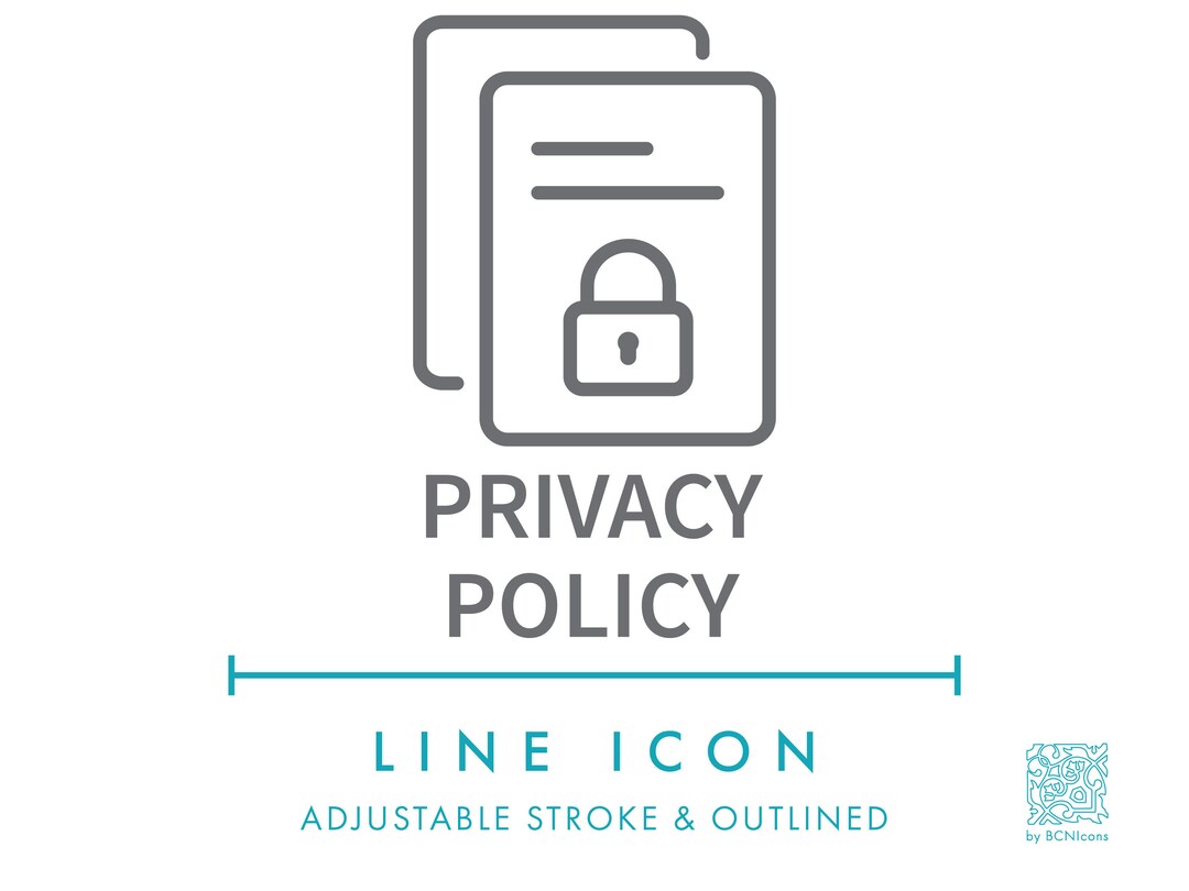 Privacy Policy Ecommerce Line Icon SVG, Minimalist Online Store Data ...