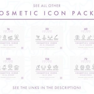 SKIN TYPES Cosmetic Icons SVG Symbols Pack, Minimalist Skin Care Line ...