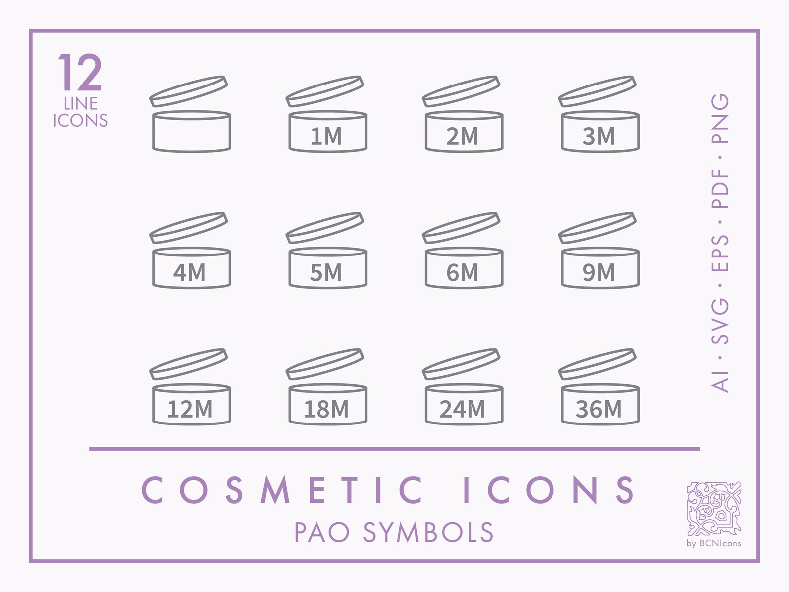 PAO SYMBOL Line Icons Pack Svg Minimalist Packaging Icon - Etsy