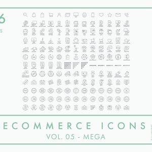 Ecommerce Symbols Vol. 05 Mega Icon Pack SVG Minimalist - Etsy