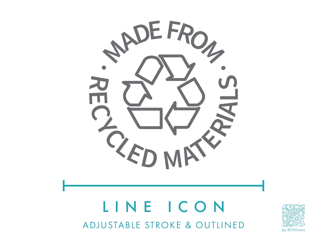 Made From Recycled Materials Line Icon SVG, Minimalist Eco Friendly ...