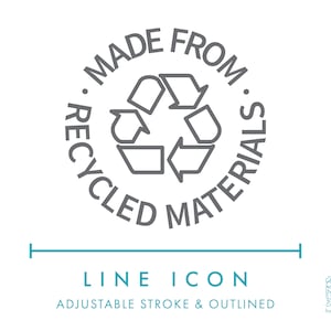 Made From Recycled Materials Line Icon SVG, Minimalist Eco Friendly ...