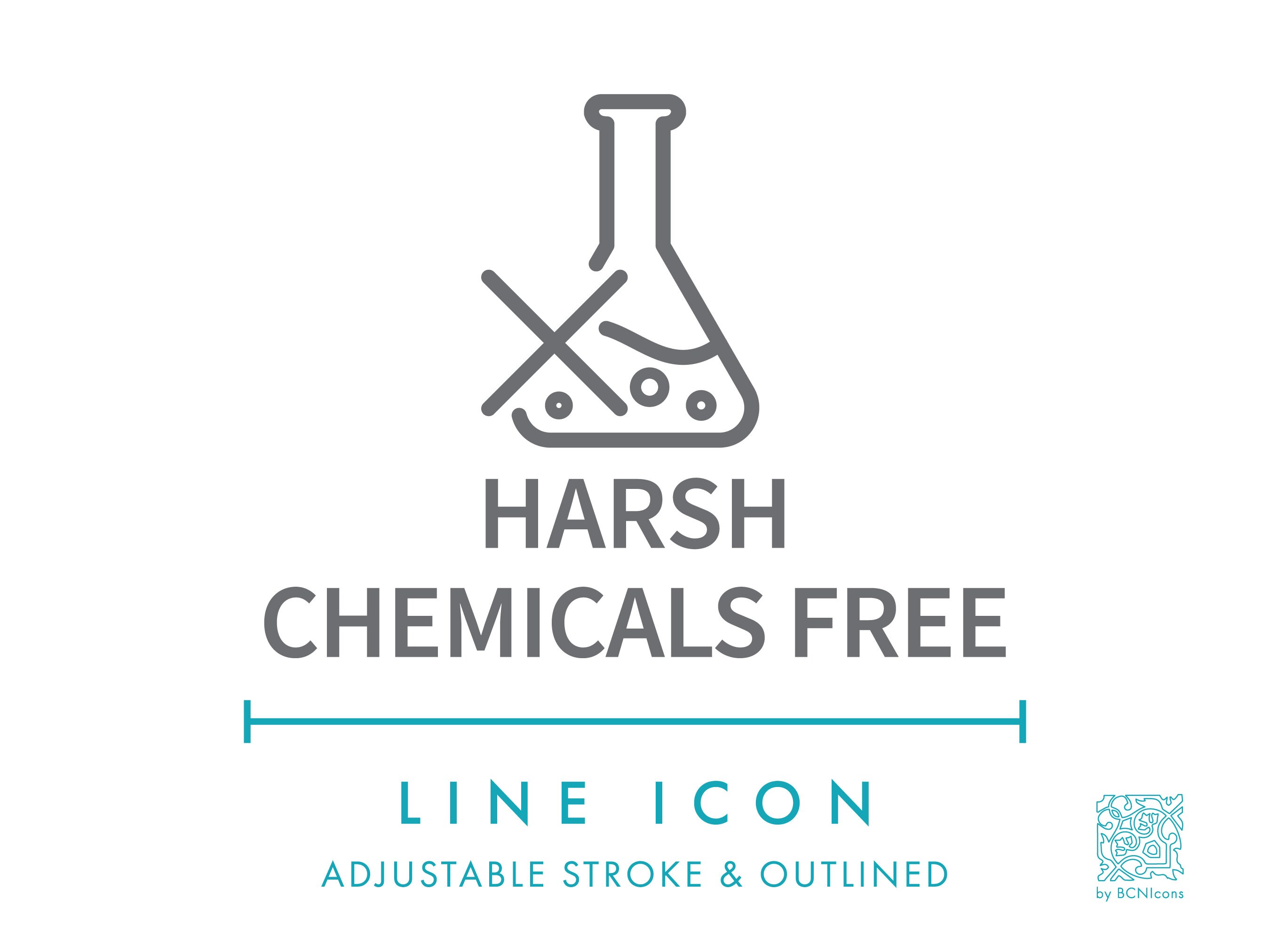 Harsh Chemicals Free Line Icon SVG, Toxins Free Cosmetics Packaging ...
