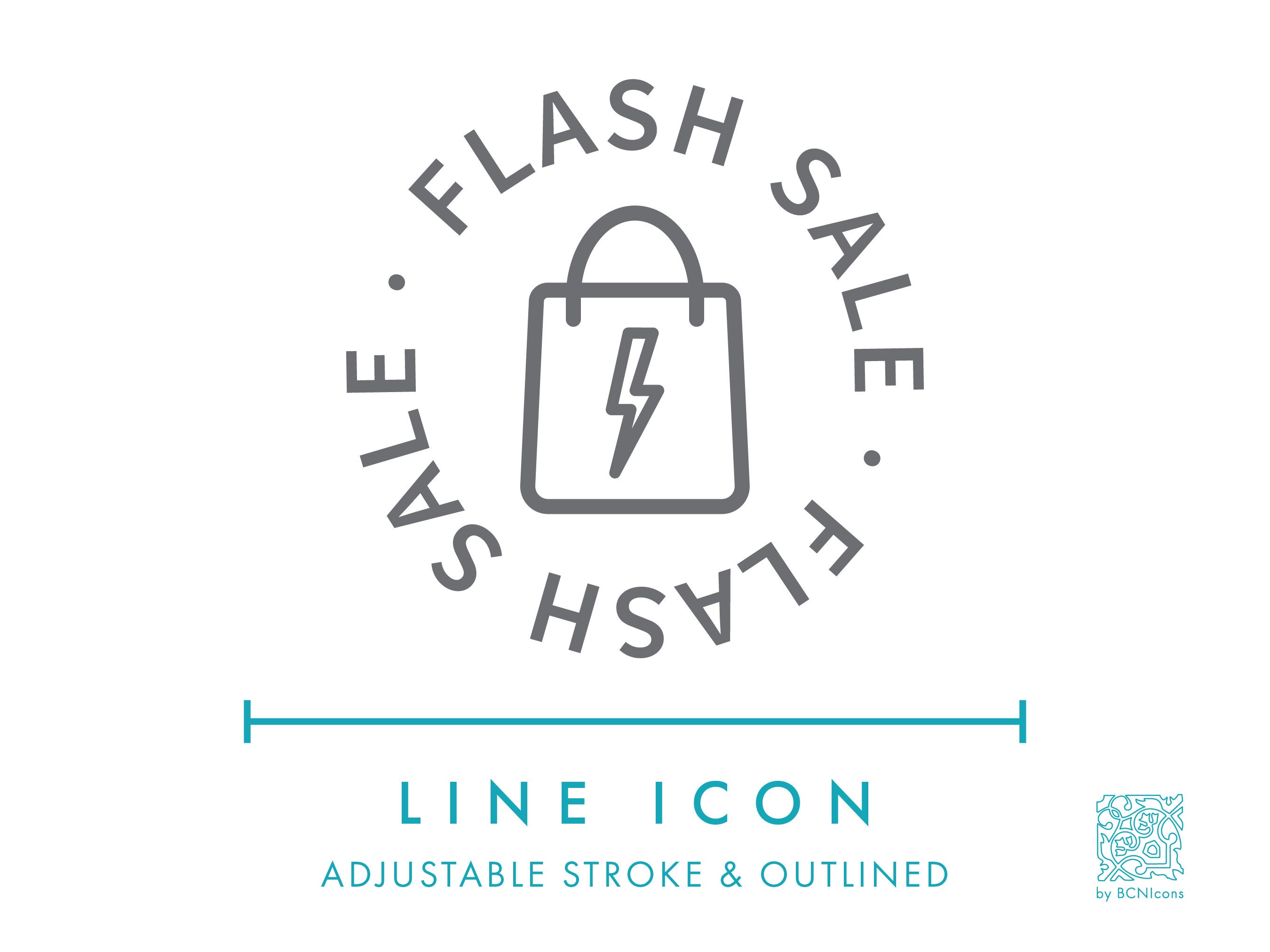 Flash Sale Badge Ecommerce Line Icon SVG, Minimalist Shop Limited ...