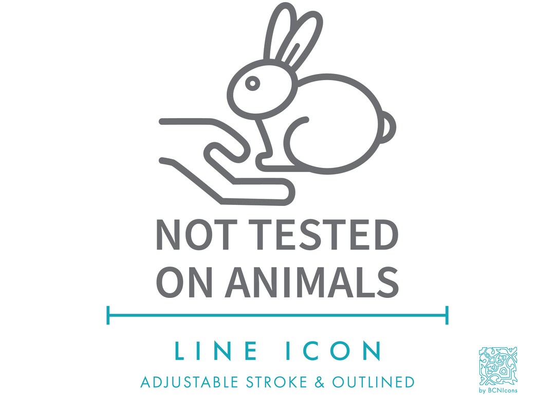 Not Tested on Animals Line Icon SVG, Minimalist Cruelty Free Cosmetics ...
