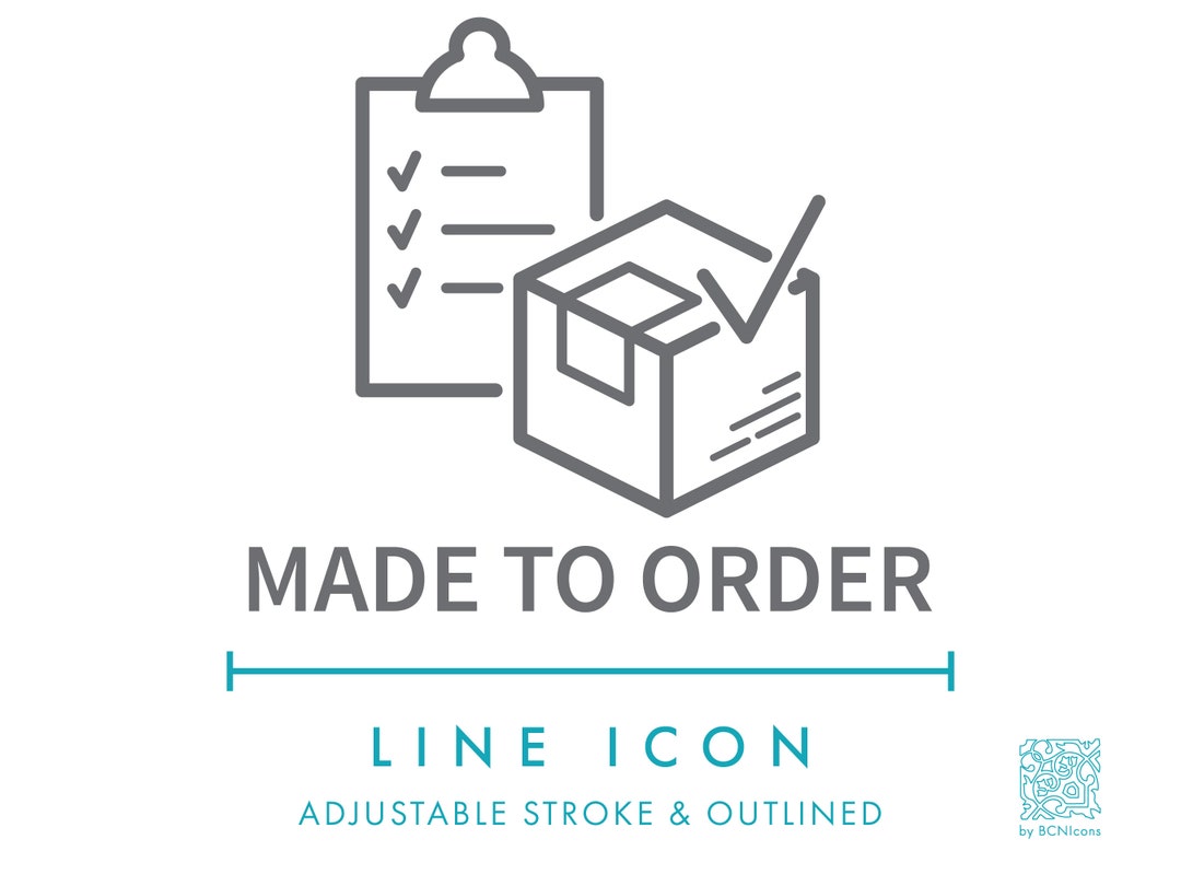 Made to Order Line Icon SVG, Minimalist Custom Made Unique Handmade ...
