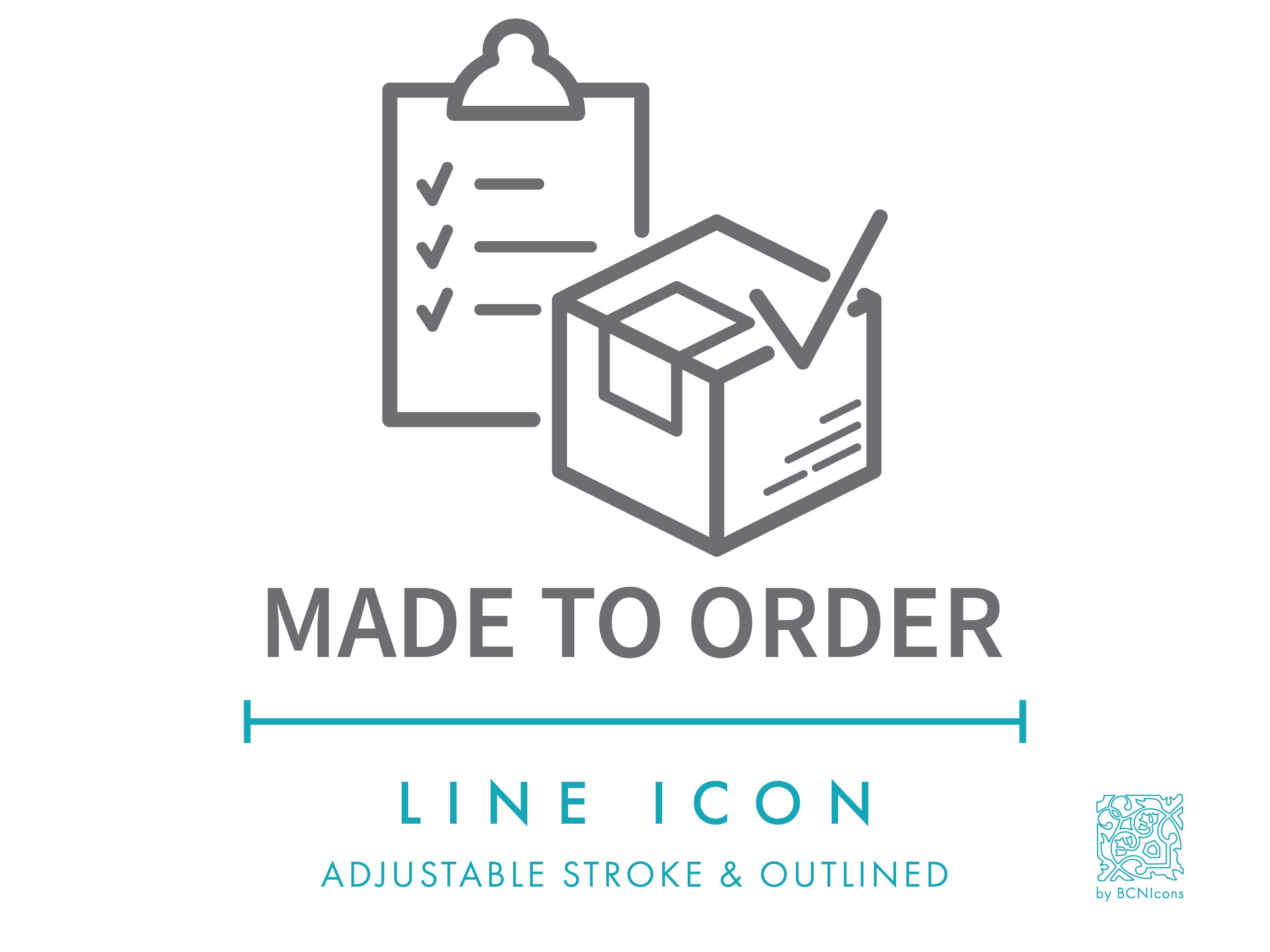 Made to Order Line Icon SVG, Minimalist Custom Made Unique Handmade ...