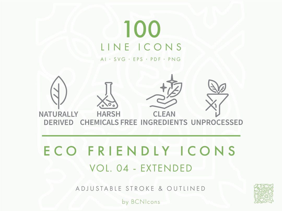 EXTENDED PACK: Eco Friendly Line Icons Set Vol. 05 SVG, Minimalist ...