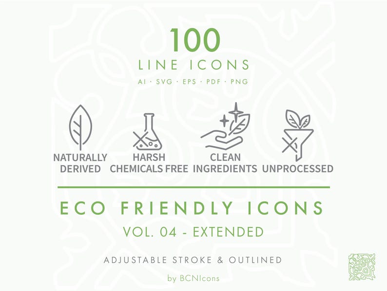EXTENDED PACK: Eco Friendly Line Icons Set Vol. 05 SVG, Minimalist ...