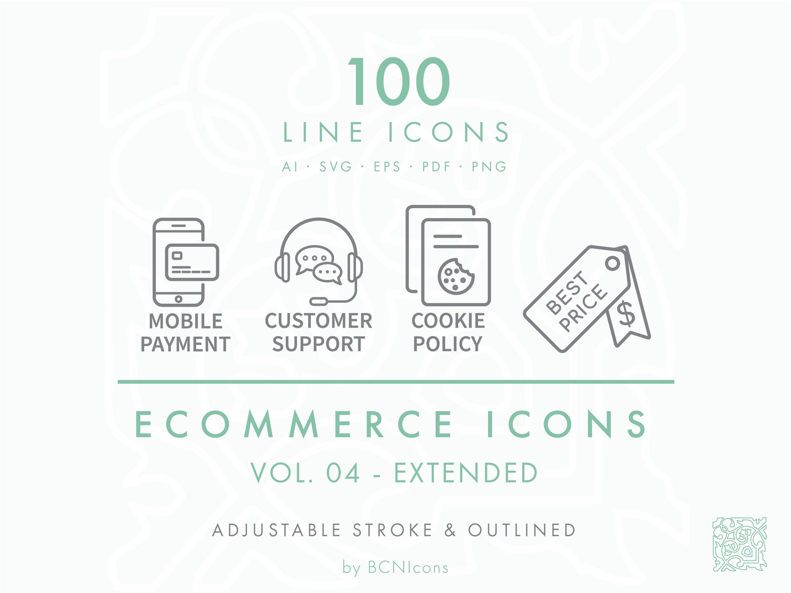 EXTENDED PACK: Ecommerce Symbols Vol. 04 Icons SVG, Minimalist Online ...