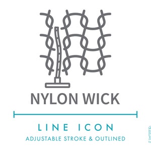Nylon Wick Line Icon SVG, Minimalist Wax Candle Packaging Clipart PNG ...